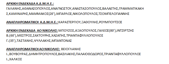 ΑΔΜΗΕ VS ΑΟ ΝΙΚΟΛΗΣ - ΕΝΩΣΗ ΣΩΜΑΤΕΙΩΝ ΕΡΓΑΣΙΑΚΟΥ ΑΘΛΗΤΙΣΜΟΥ - ΕΣΕΑ